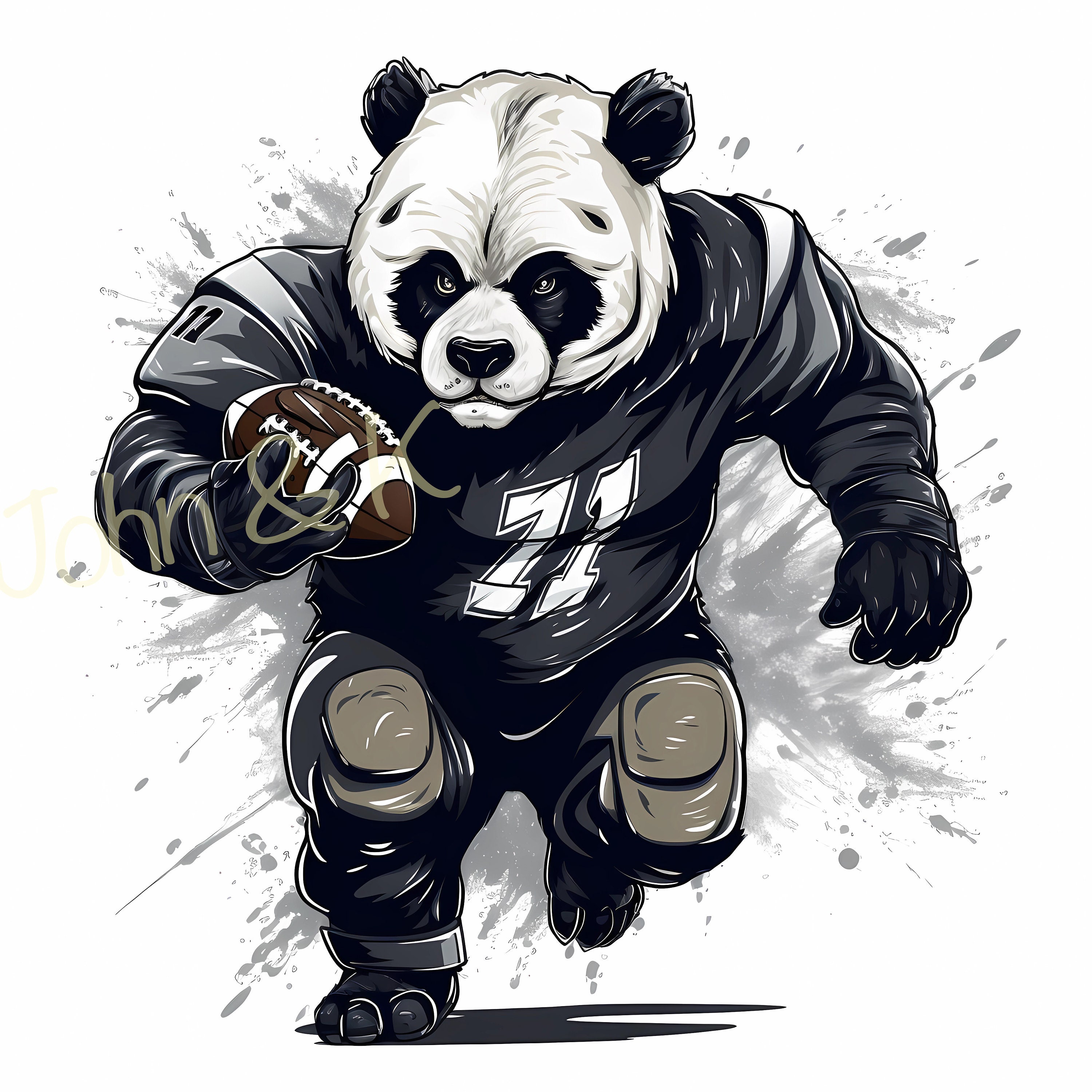 Panda Svg, Panda Vector, Football Panda Cutfile Decal Clipart Cricut ...