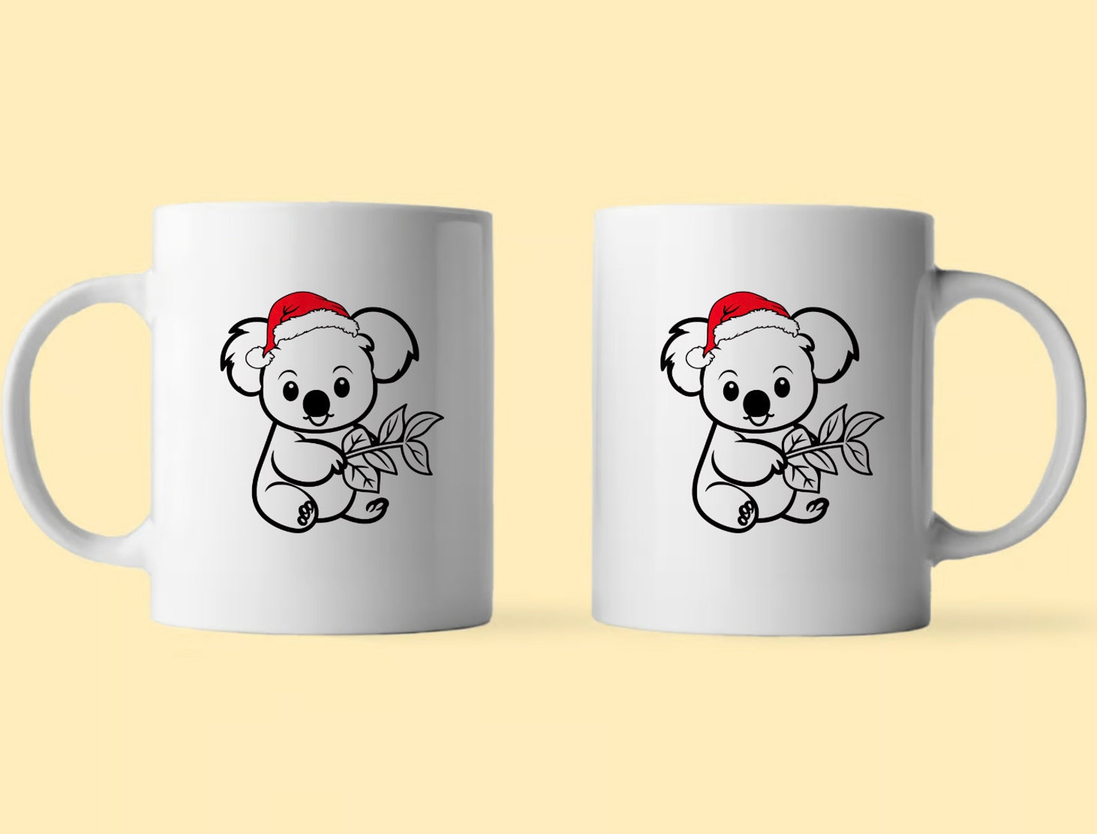 Cute Koala Svg, Santa Koala Svg, Koala Lover Clipart, Christmas Koala ...