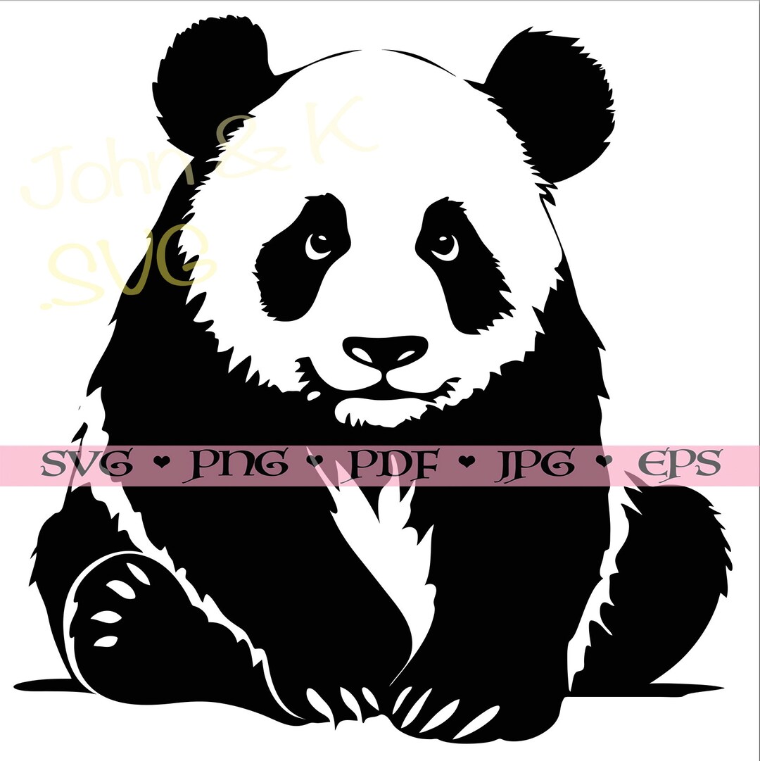 Panda Svg, Panda Vector, Cutfile Cricut Silhouette Cute Panda Clipart ...
