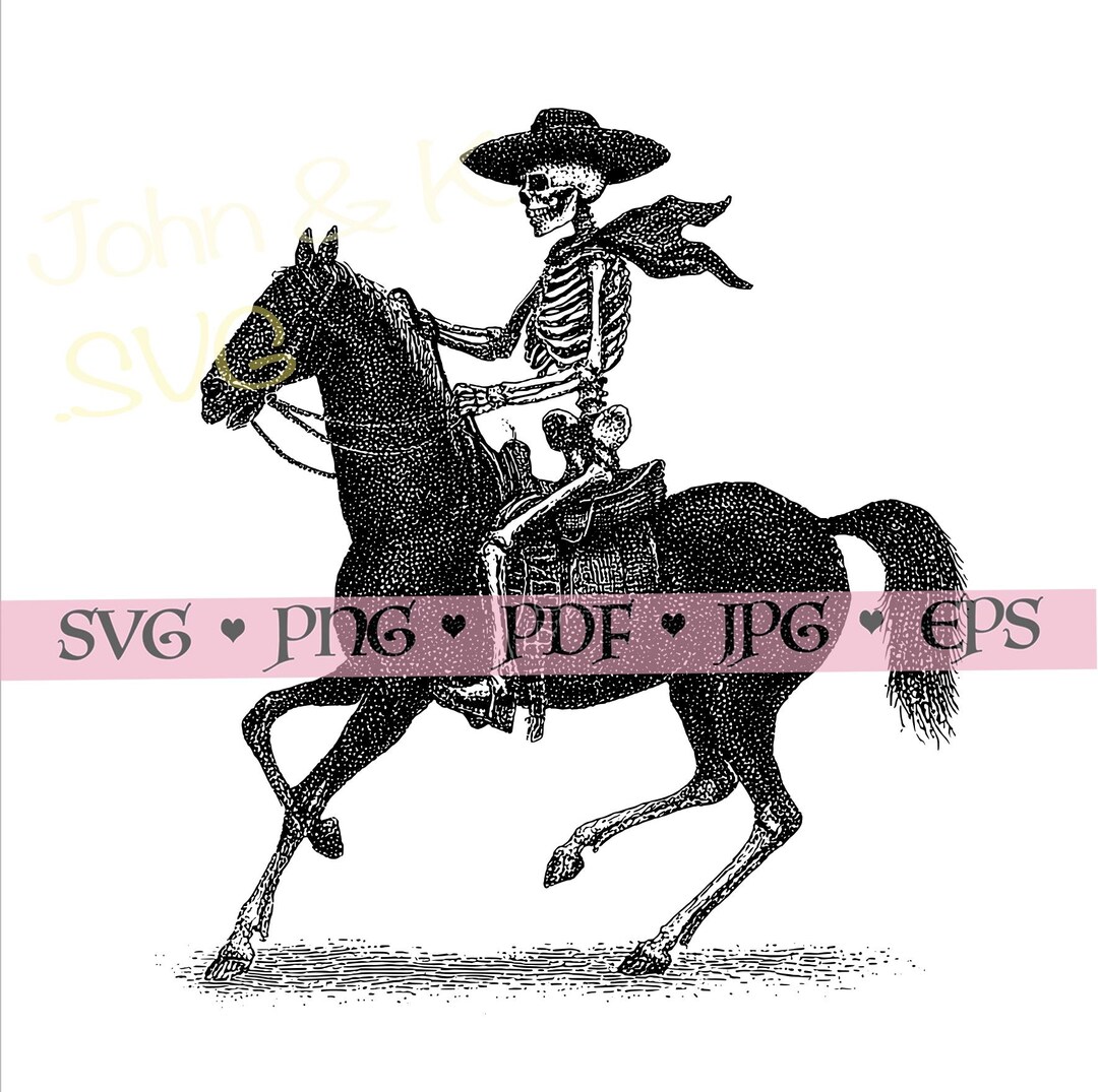 Skeleton Cowboy Horse Svg, Day of Dead Charro Rider Clipart Cricut ...