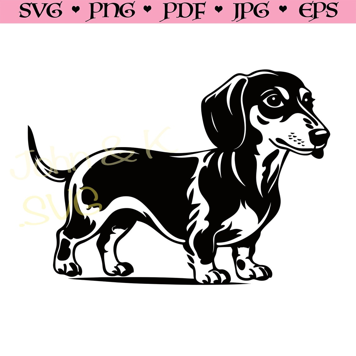 Cute Dachshund SVG Puppy Cutfile Cricut Silhouette Dachshund - Etsy