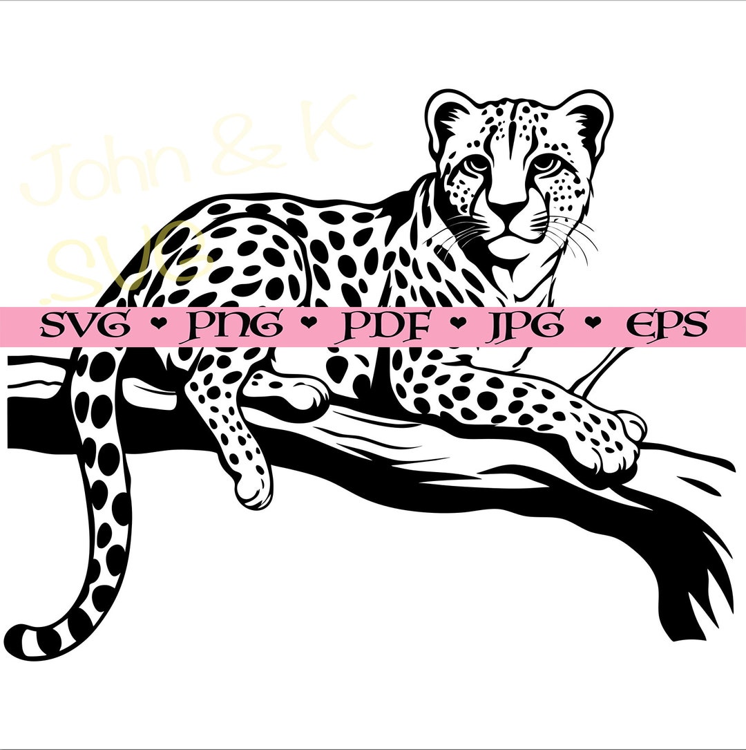 Cheetah Svg, Lazy Cheetah Svg, Cricut Silhouette Cheetah Clipart Png ...
