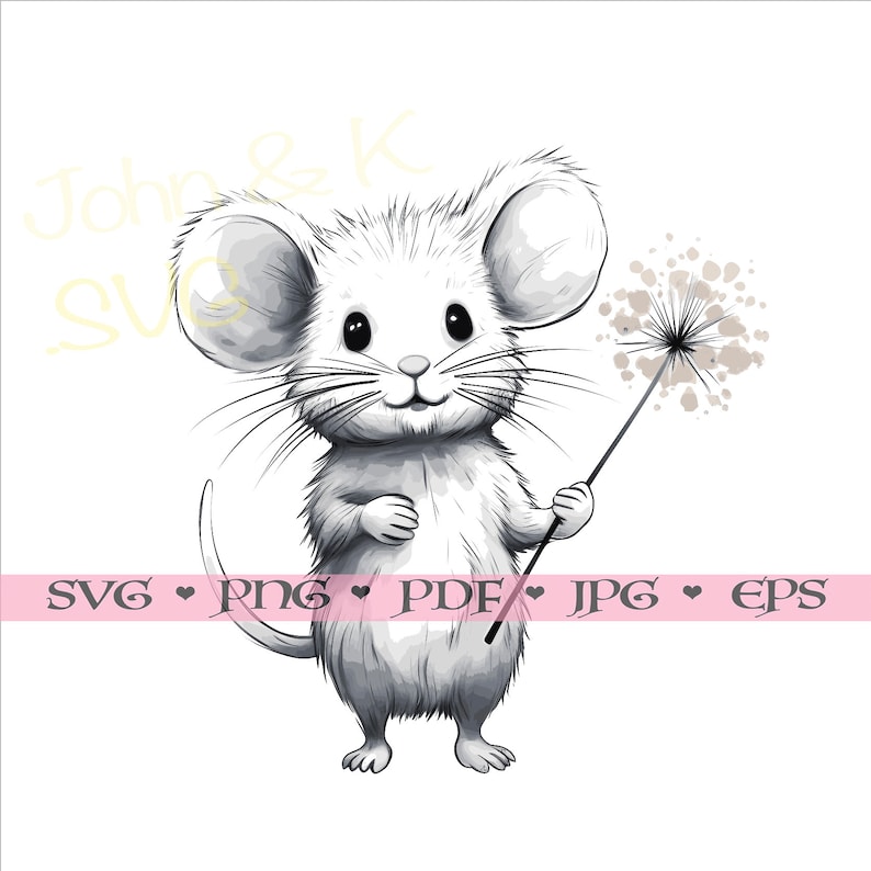 Mouse Svg, Cute Mouse Svg, Mouse Dandelion Cutfile Clipart Cricut ...