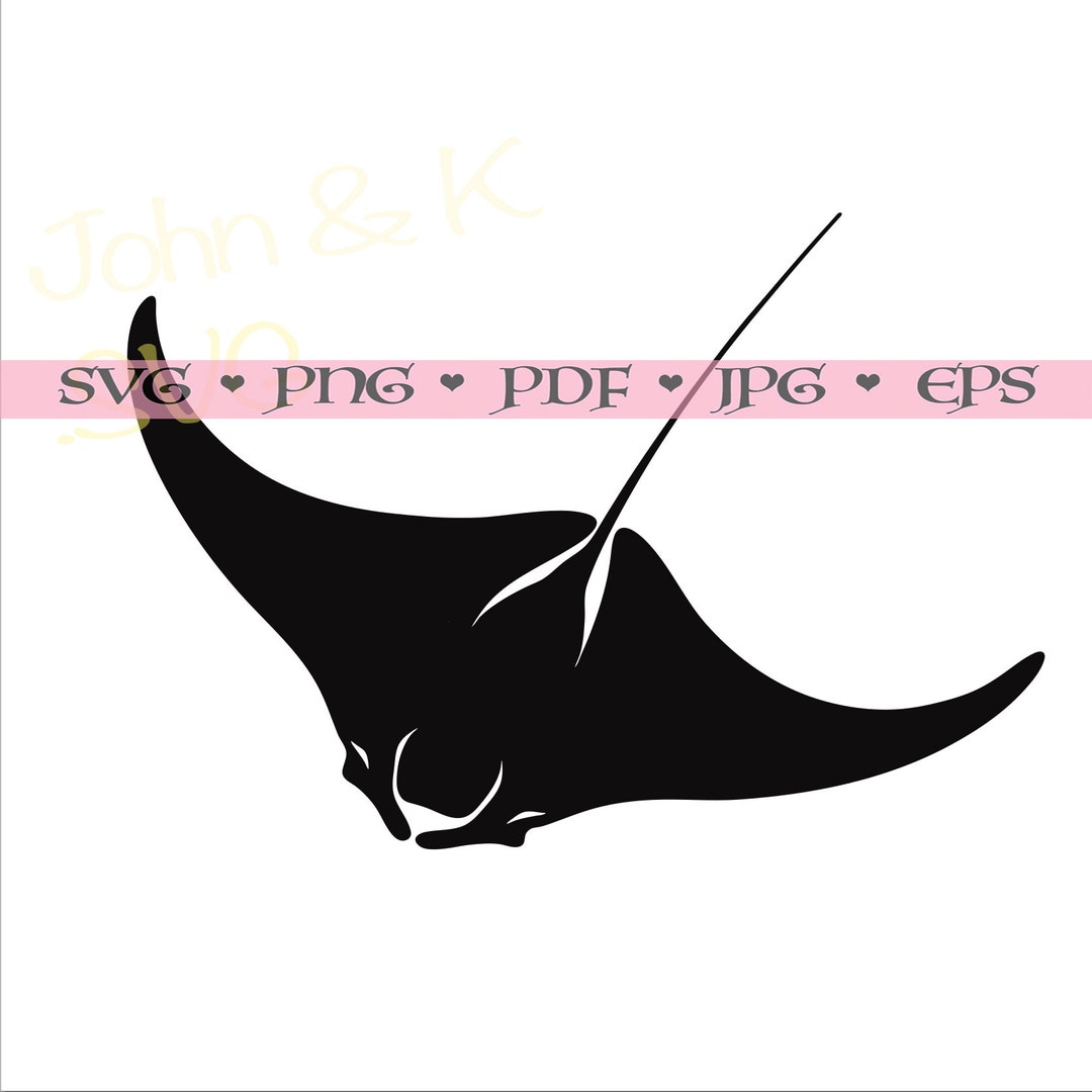 Stingray Svg, Ray Vector, Manta Stingray Cutfile Clipart Cricut ...