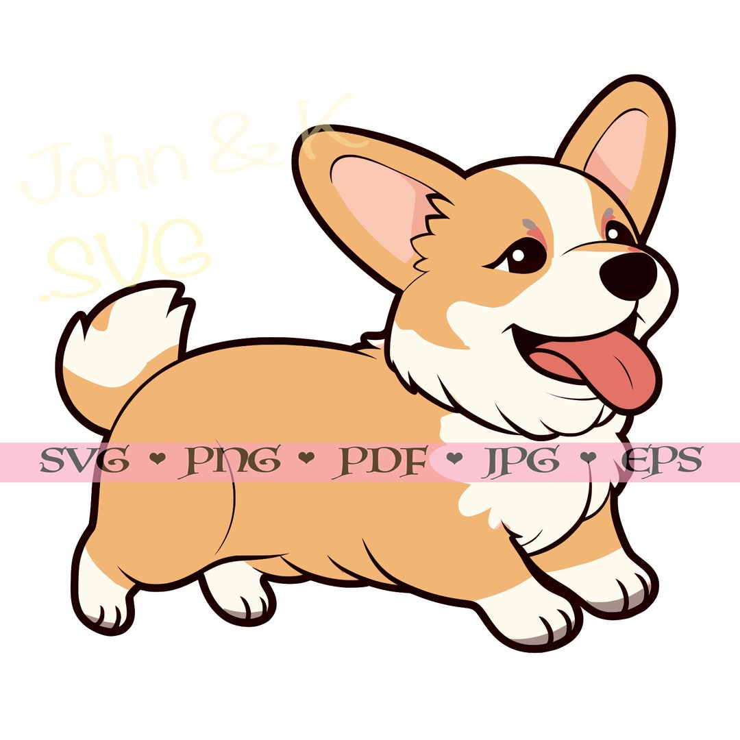 Cute Corgi SVG, Puppy Cutfile, Cricut Silhouette Corgi Dog Decal ...
