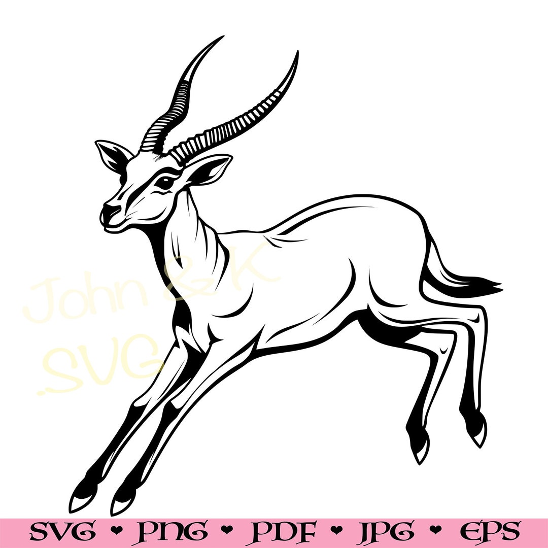 Impala Svg, African Impala Svg, Impala Clip, Impala Svg for Shirt ...