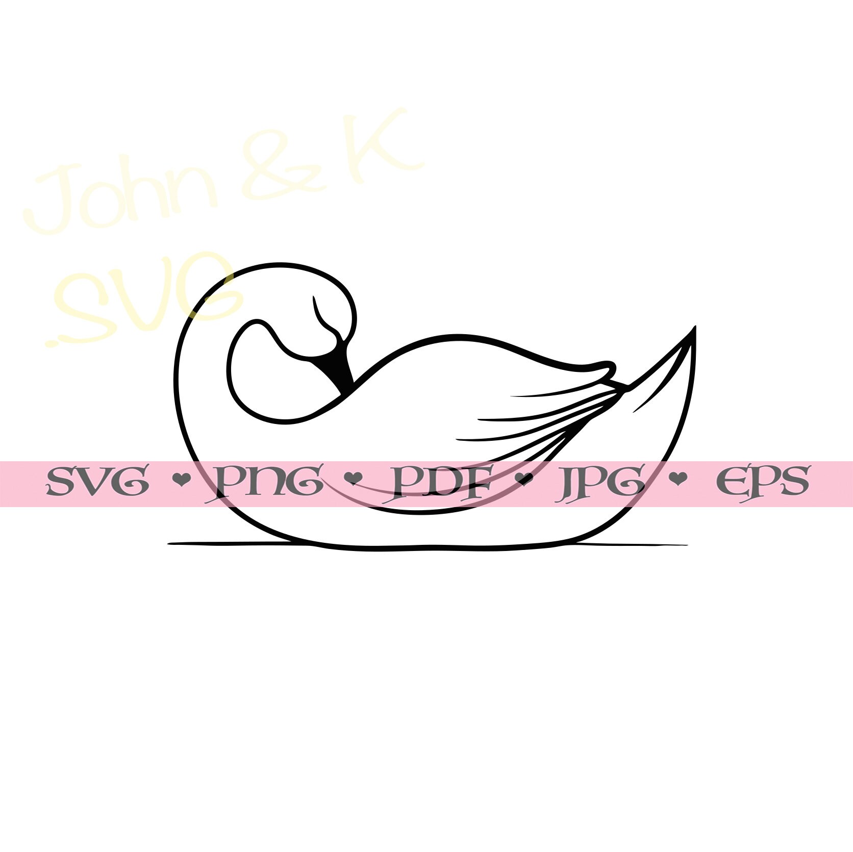 Swan Svg, Cute Swan Svg, Sleeping Swan Cut File Cricut Silhouette ...