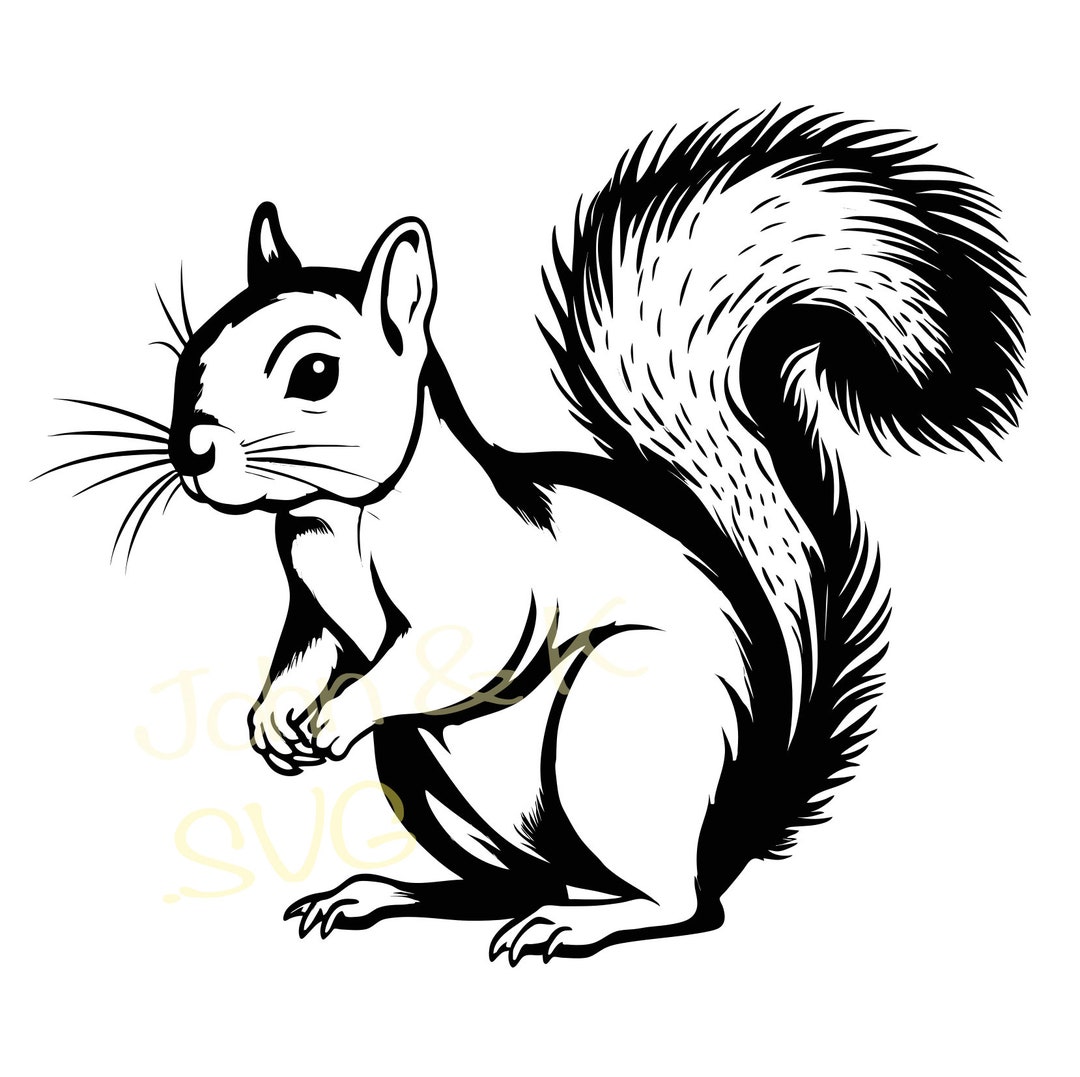 Gray Squirrel Svg, Foraging Squirrel Svg, Squirrel Svg for Shirt Mug ...