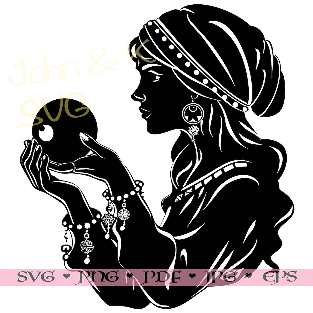 Gypsy Girl Svg, Gypsy Girl Vector, Soothsayer Clipart Cricut Silhouette ...