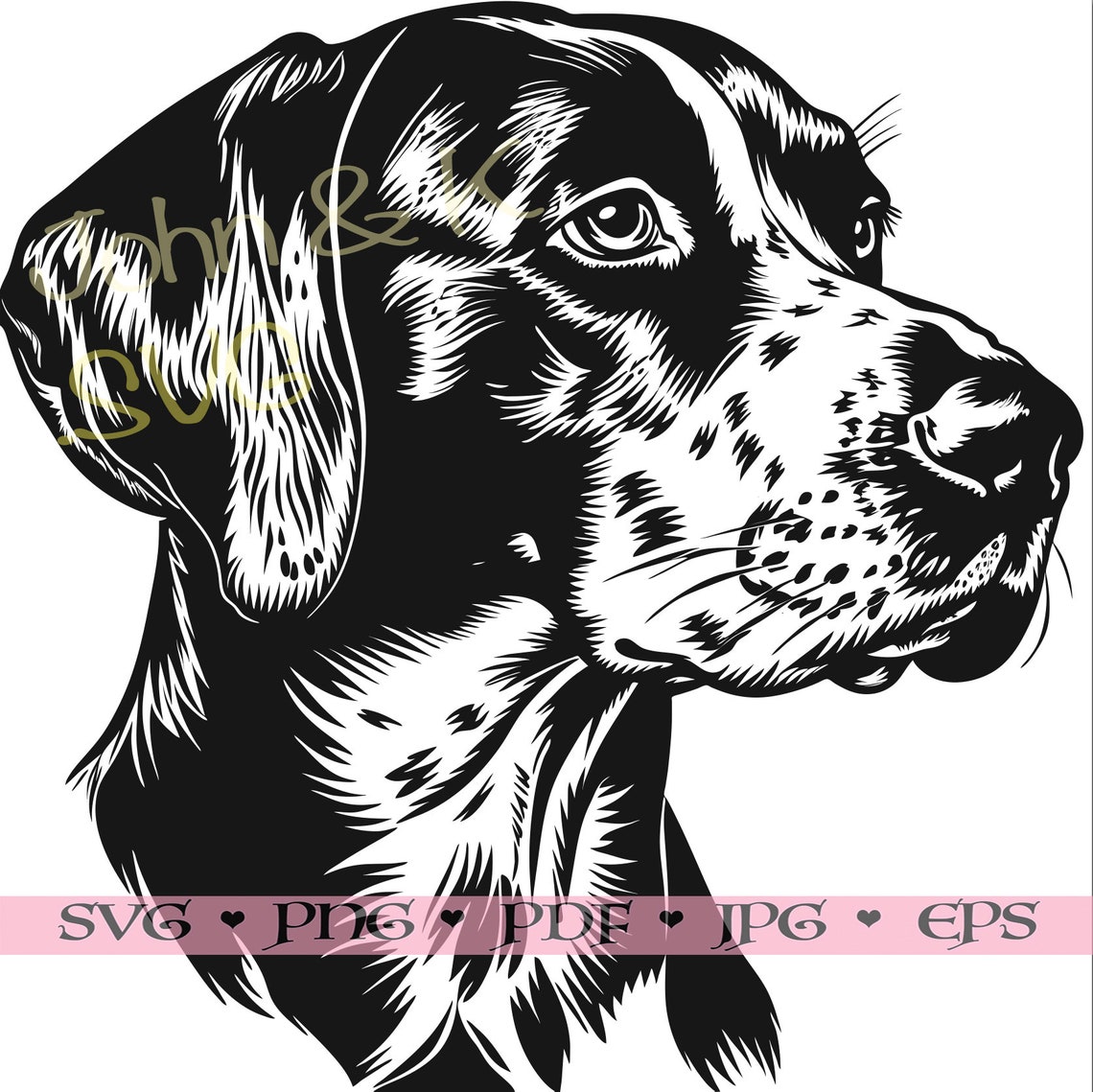 German Shorthaired Pointer SVG: Dog Outline Cut File (digital Download ...