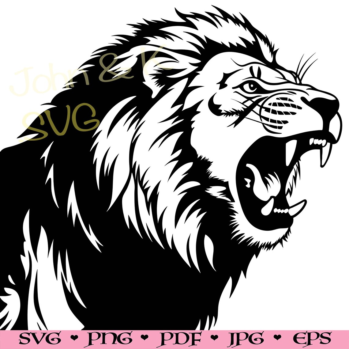 Angry Lion Svg, African Lion Art, Lion Clipart, Male Lion Head Svg for ...
