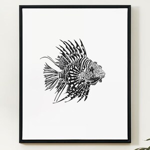 Lionfish Svg, Cool Lionfish Svg Cutfile Iron on Vinyl Laser Engraving ...