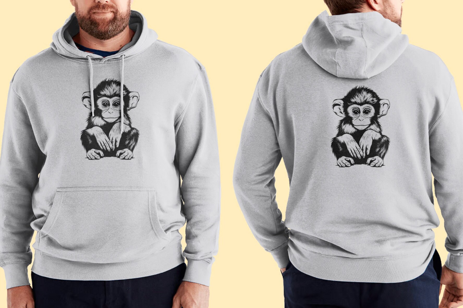Innocent Ape SVG, Cute Monkey Cutfile, Cricut Silhouette Ape Baby ...
