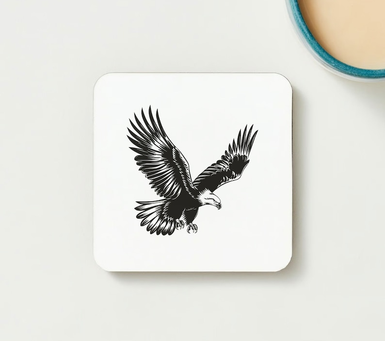 Flying Eagle Svg, Eagle Vector, Soaring Eagle Svg Silhouette Cutfile ...