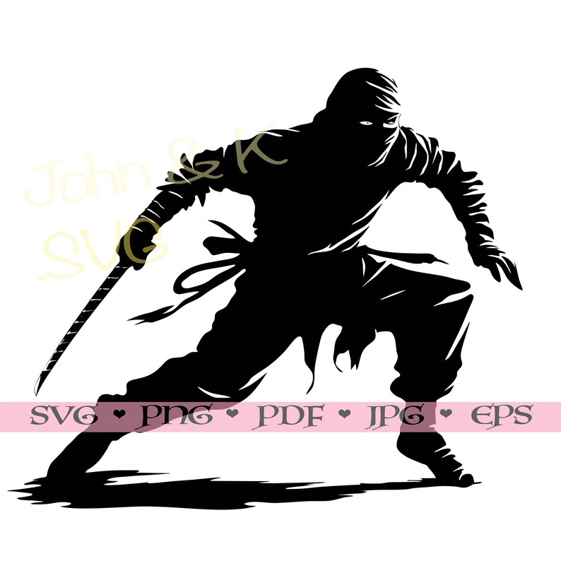 Ninja Svg, Ninja Vector, Japan Ninja Cutfile Clipart Cricut Silhouette ...