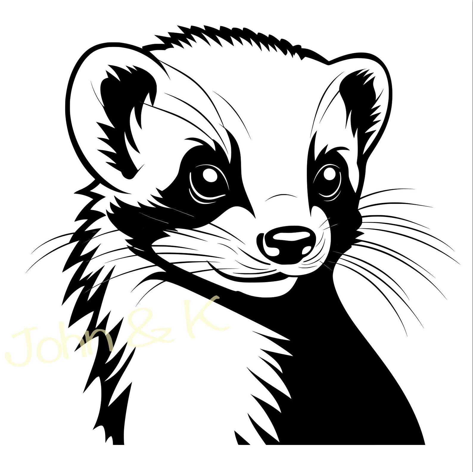 Ferret Svg, Ferret Vector, Cute Ferret Svg, Ferret Clipart, Cute Ferret Svg for Fleece, Shirt ...