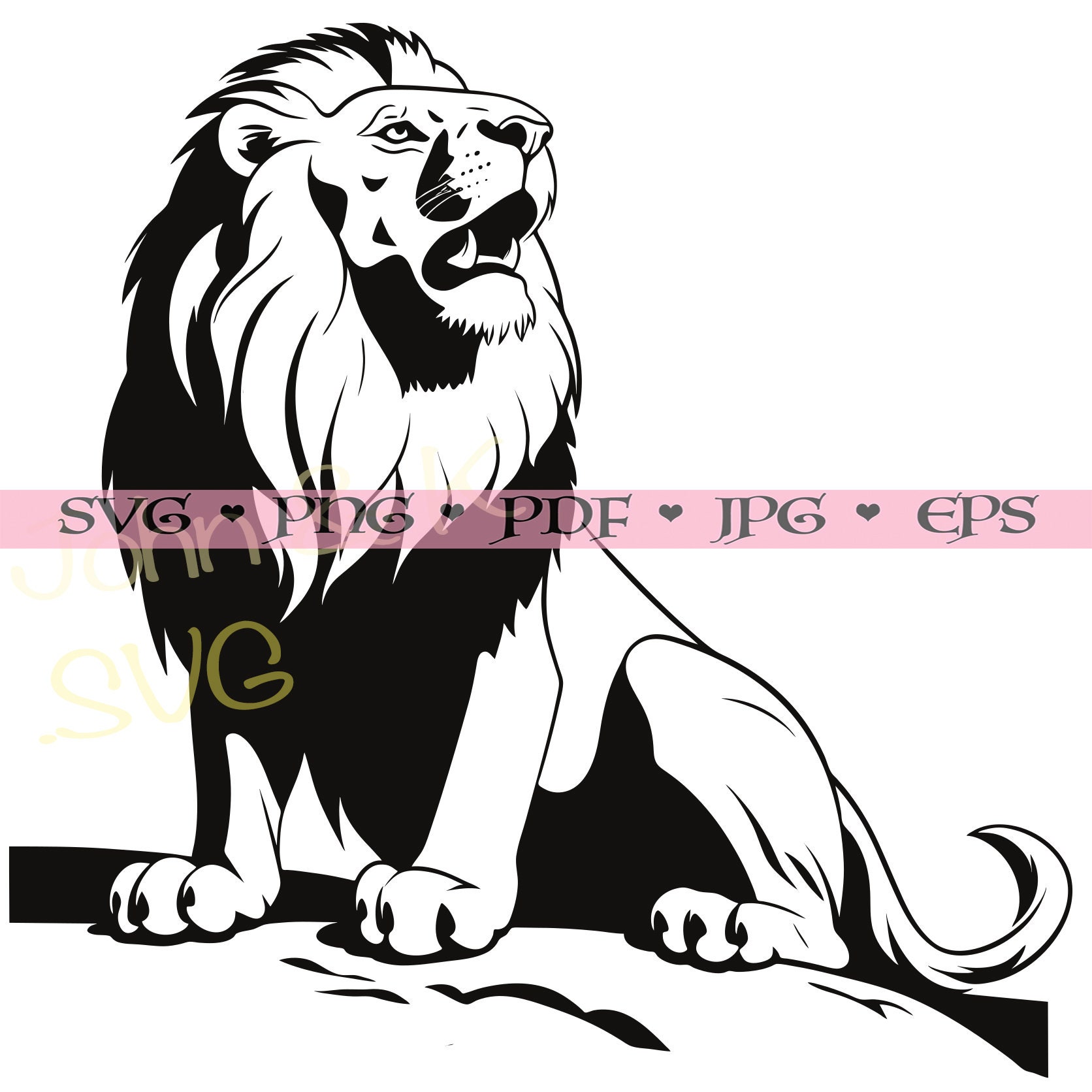 Lion Svg, African Lion Svg, Cutfile Cricut Silhouette Male Lion Clipart ...