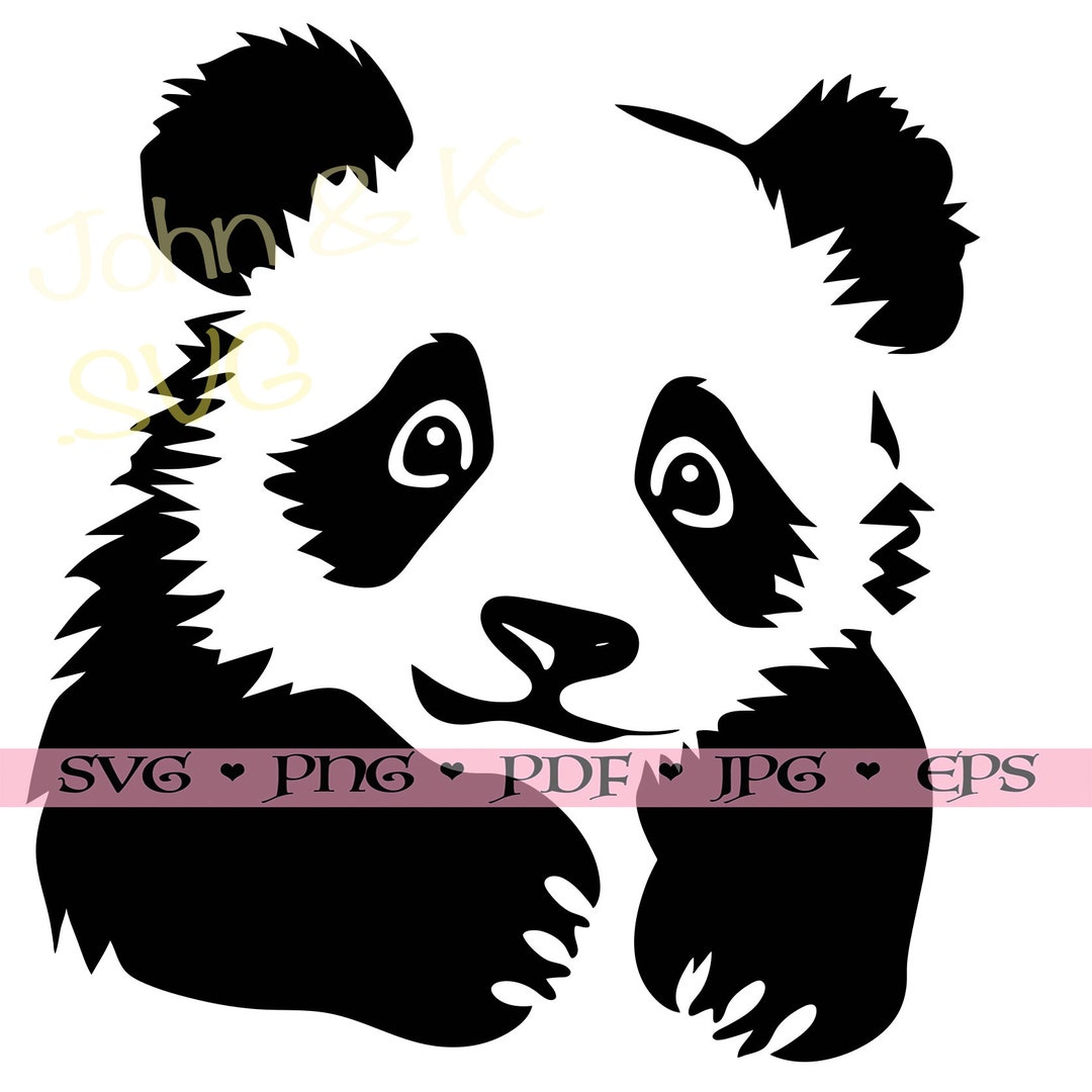 Panda Svg, Panda Vector, Cutfile Cricut Silhouette Cute Panda Clipart ...