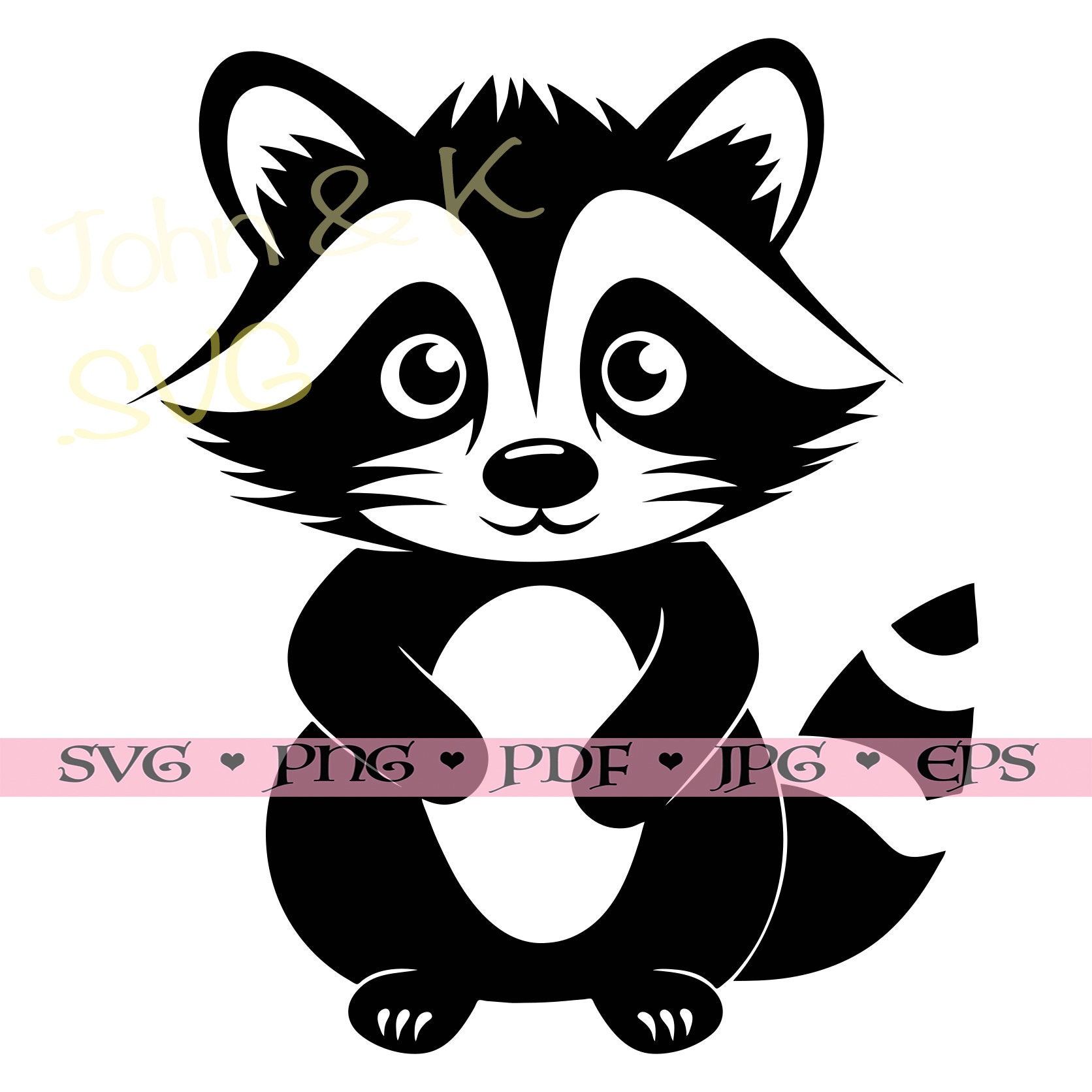 Raccoon SVG, Cute Raccoon Cut File, Cricut Silhouette Raccoon Clipart ...