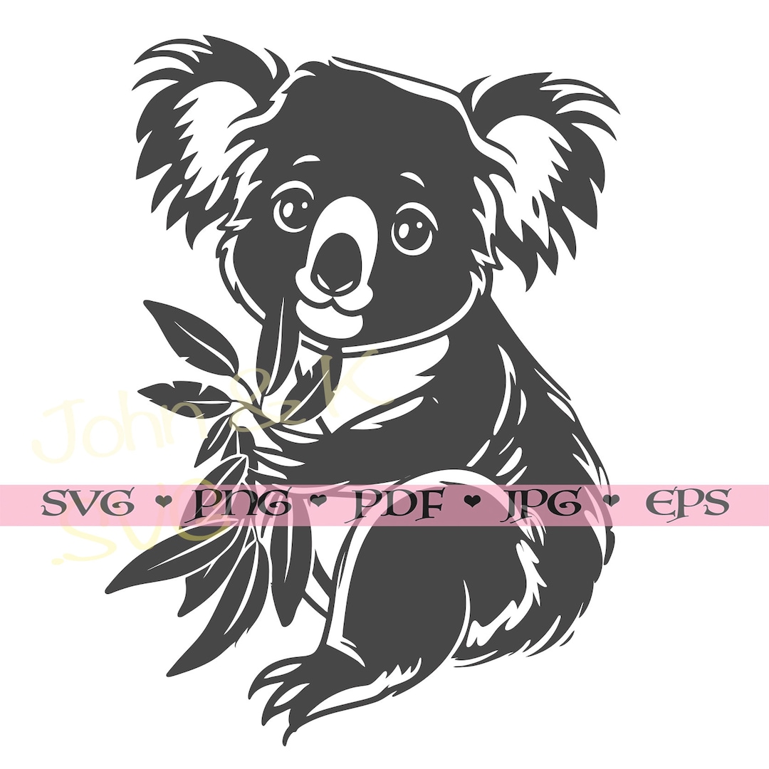 Koala Svg, Cute Koala Svg, Australia Koala Svg Cutfile Silhouette ...