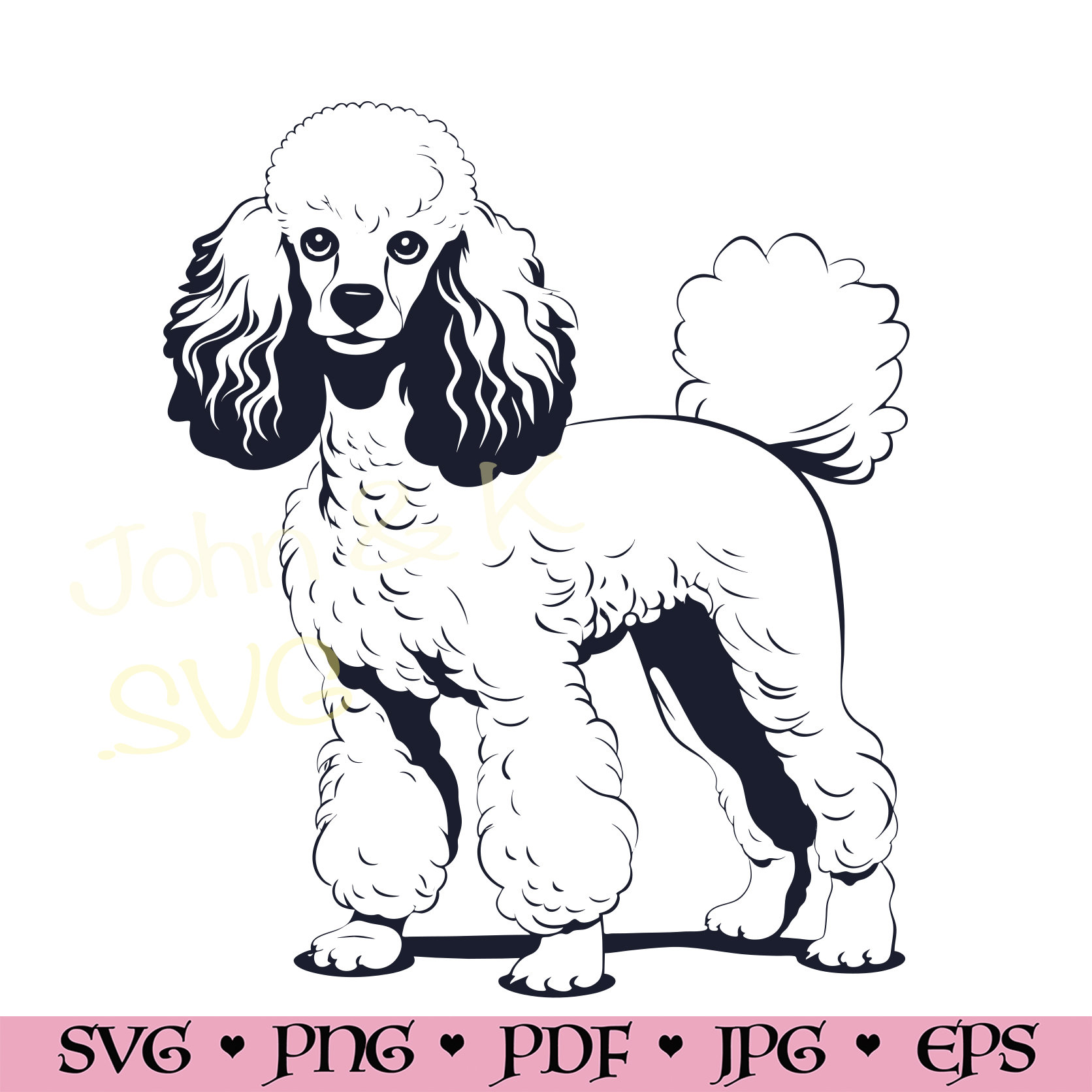 Elegant Poodle SVG Puppy Cutfile Cricut Silhouette Poodle - Etsy