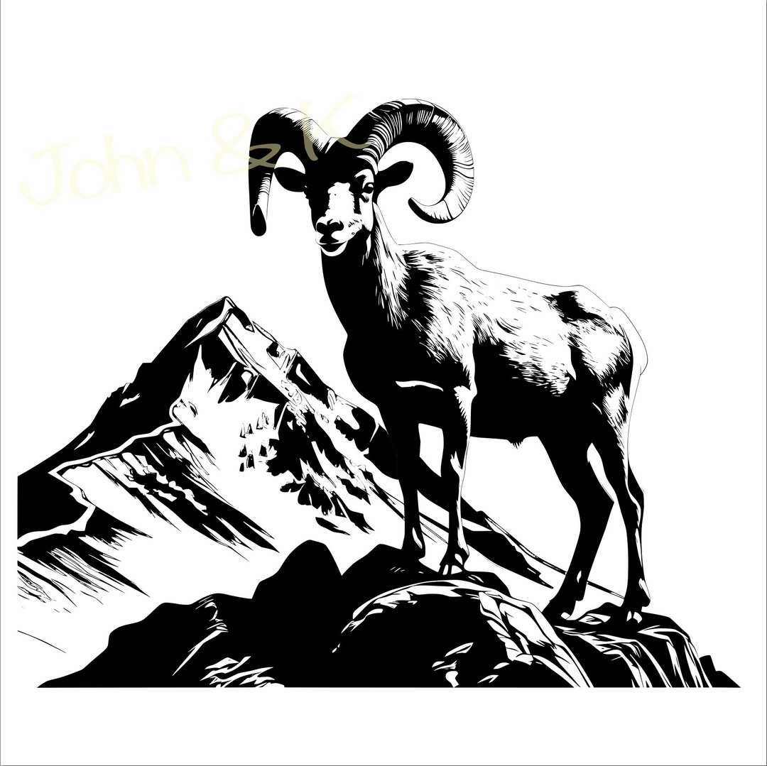 Rocky Mountain Bighorn Sheep Svg, Colorado State Mammal Vector, Sheep ...