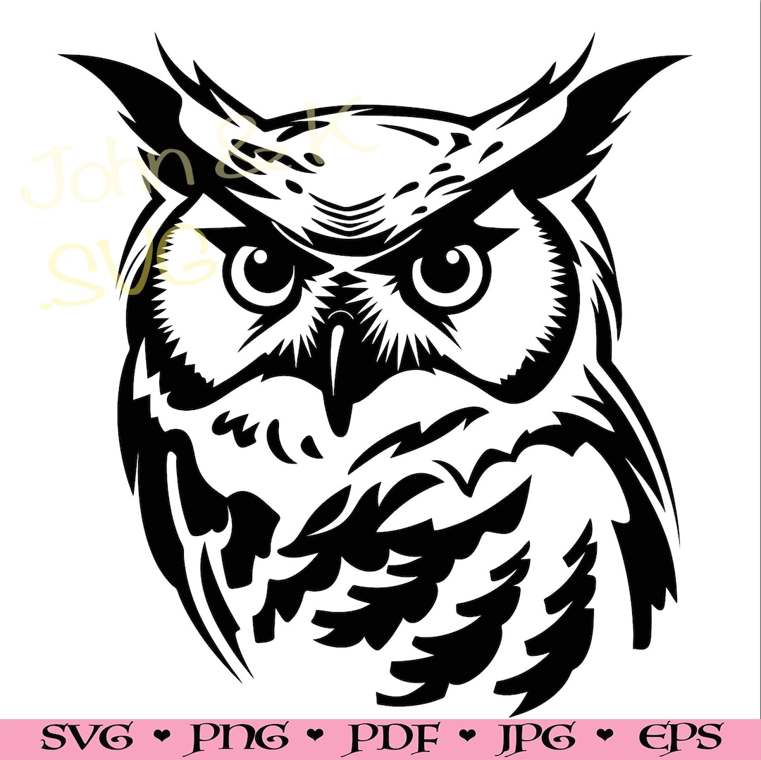 Owl Svg, Great Horned Owl Svg, Owl Svg for Shirt, Decor, Cutfile Png ...