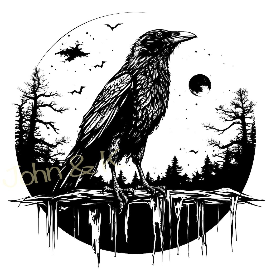 Raven Svg, Raven Vector, Halloween Raven Svg, Raven Clipart, Halloween ...