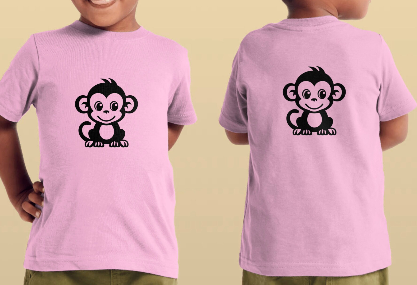 Baby Monkey SVG, Cute Monkey Cutfile, Cricut Silhouette Monkey Baby ...