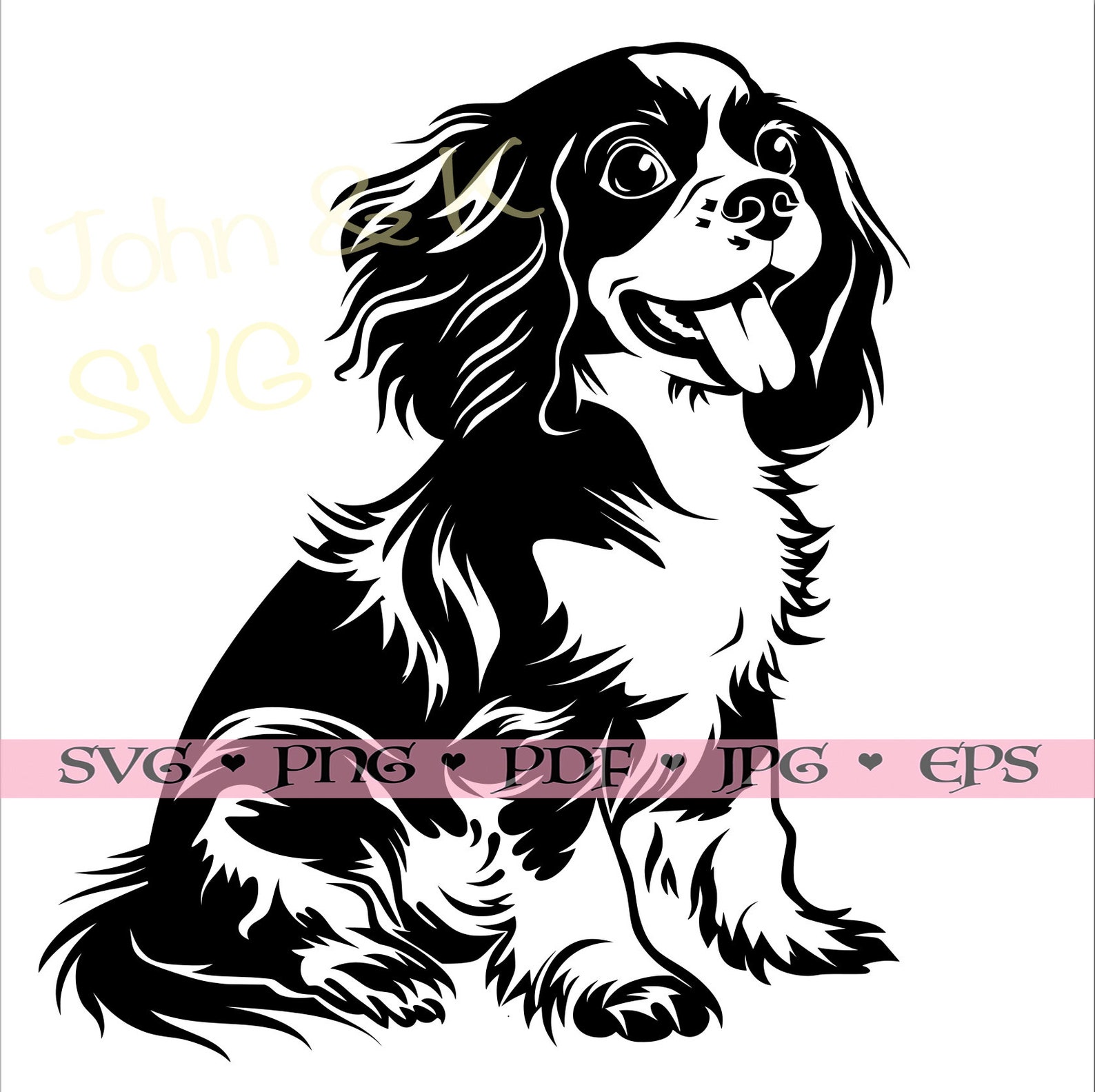 Cavalier King Charles Spaniel SVG: Cricut Silhouette Cut File (digital ...