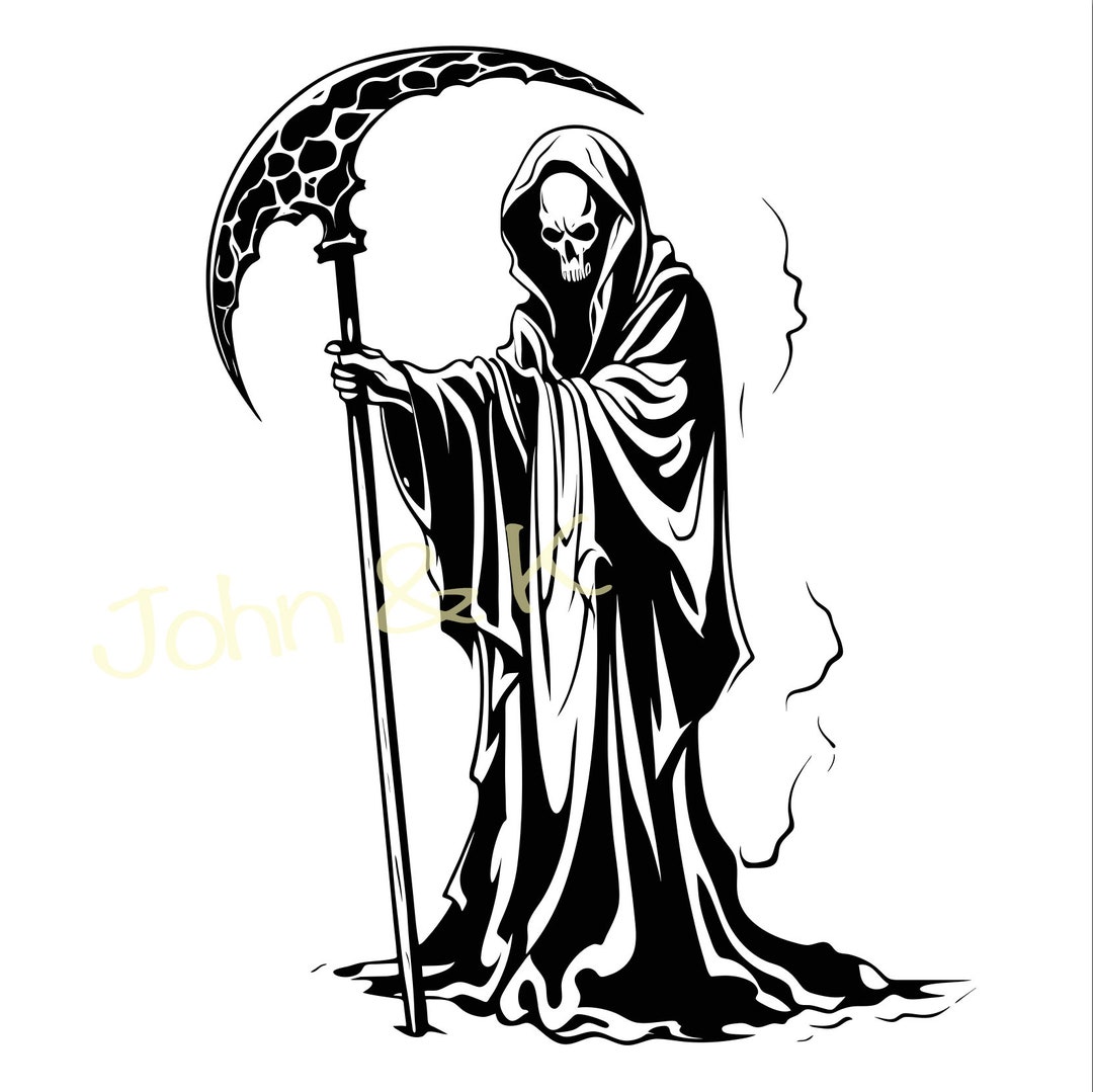 Death Svg, Death Vector, Halloween Death Cricut Silhouette Clipart Png ...