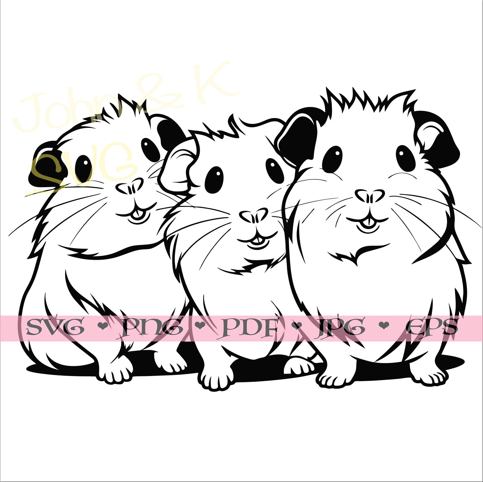 Guinea Pig Svg, Cavy Svg, Guinea Pig Vector Clipart Cricut Silhouette ...