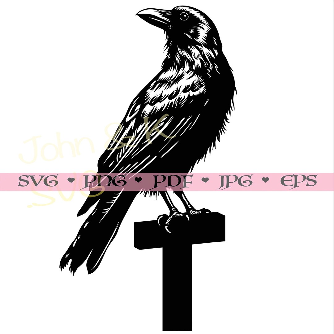 Raven Svg, Halloween Raven Svg, Cricut Silhouette Raven Clipart Png Jpg ...
