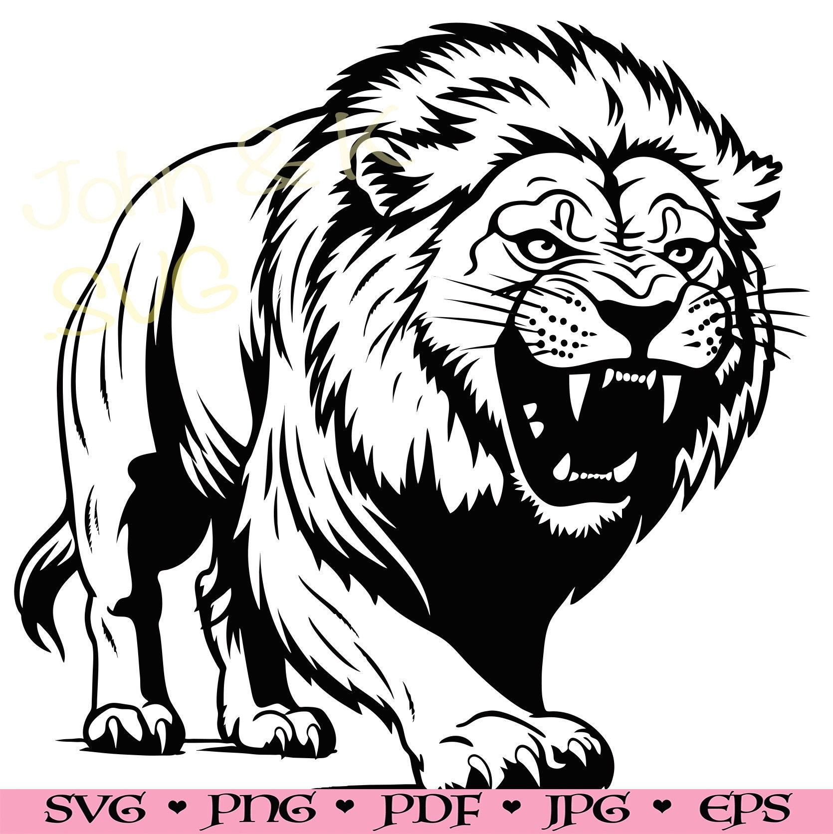Angry Lion Svg African Lion Art Lion Clipart Male Lion Svg - Etsy
