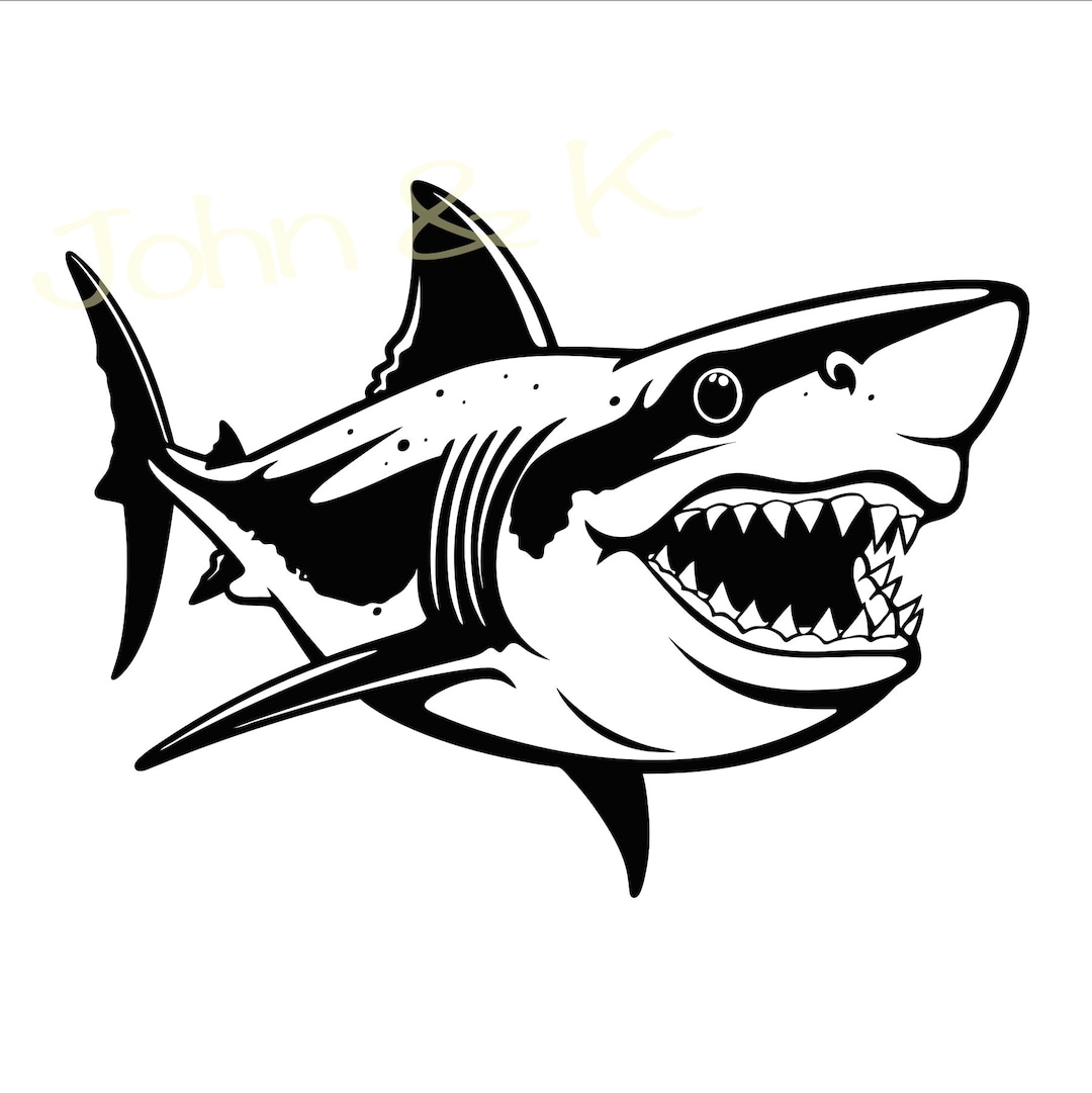 Great White Shark Svg, Cocky Great White Shark Svg, Shark Lover Clipart ...