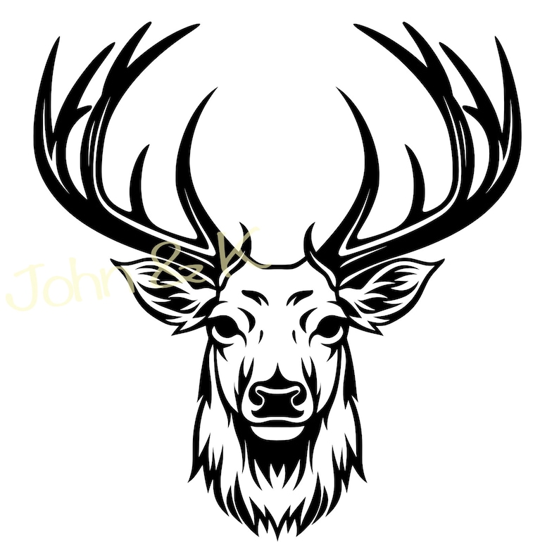 Elk Svg, Elk Vector, Elk Head Svg, Elk Clipart, Elk Head Svg for Fleece ...