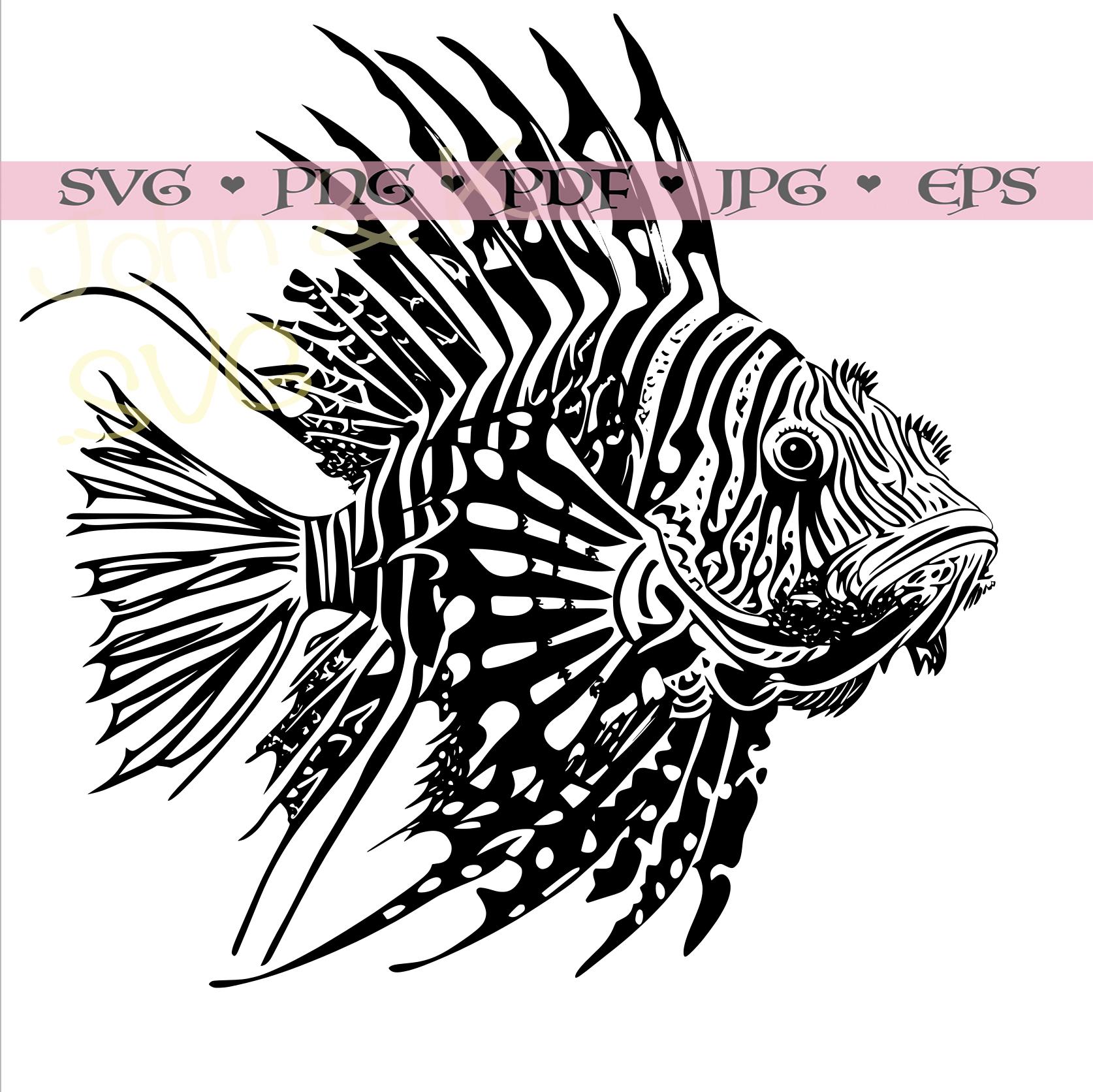 Lionfish SVG Cut File: Iron On, Laser Engraving (commercial Use) - Etsy
