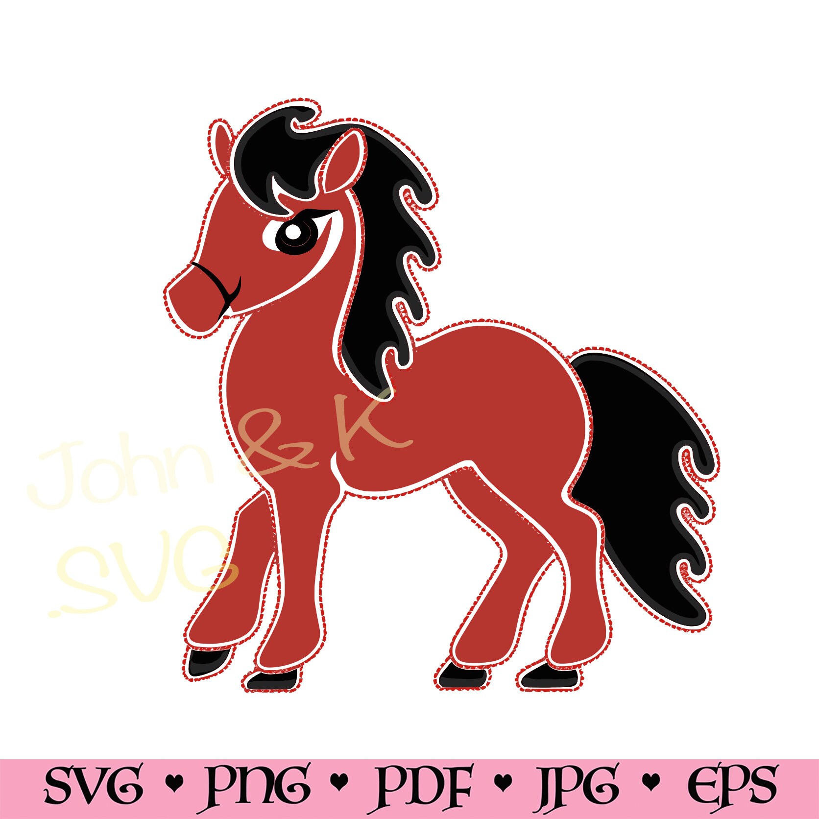 Pony Svg Cute Pony Cutfile Pony Clipart Cute Pony Svg for - Etsy