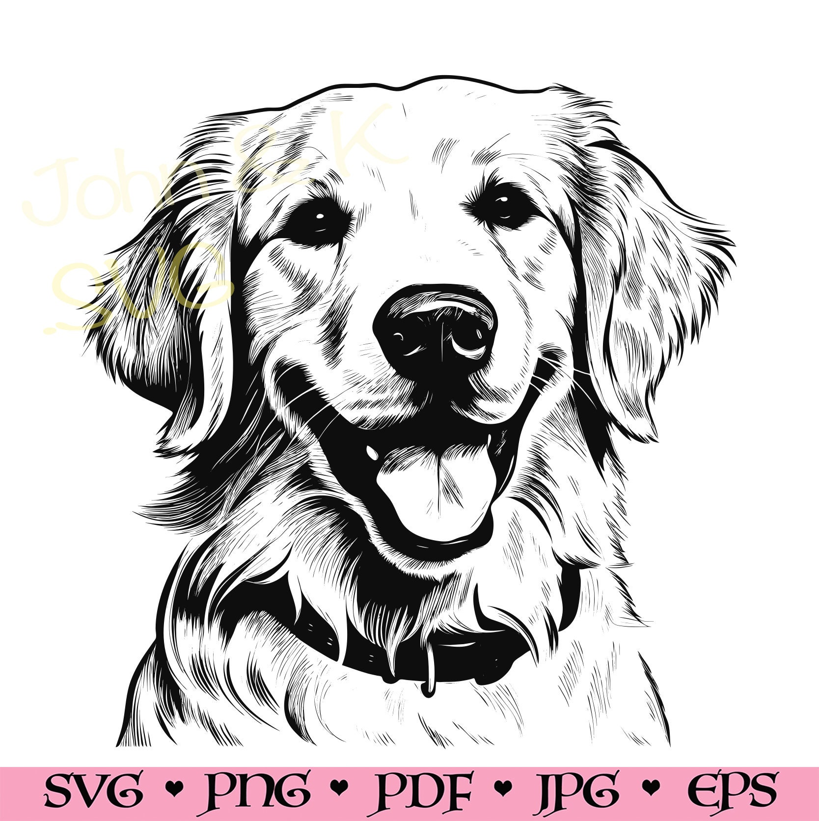 Golden Retriever SVG Puppy Cutfile Silhouette Golden - Etsy