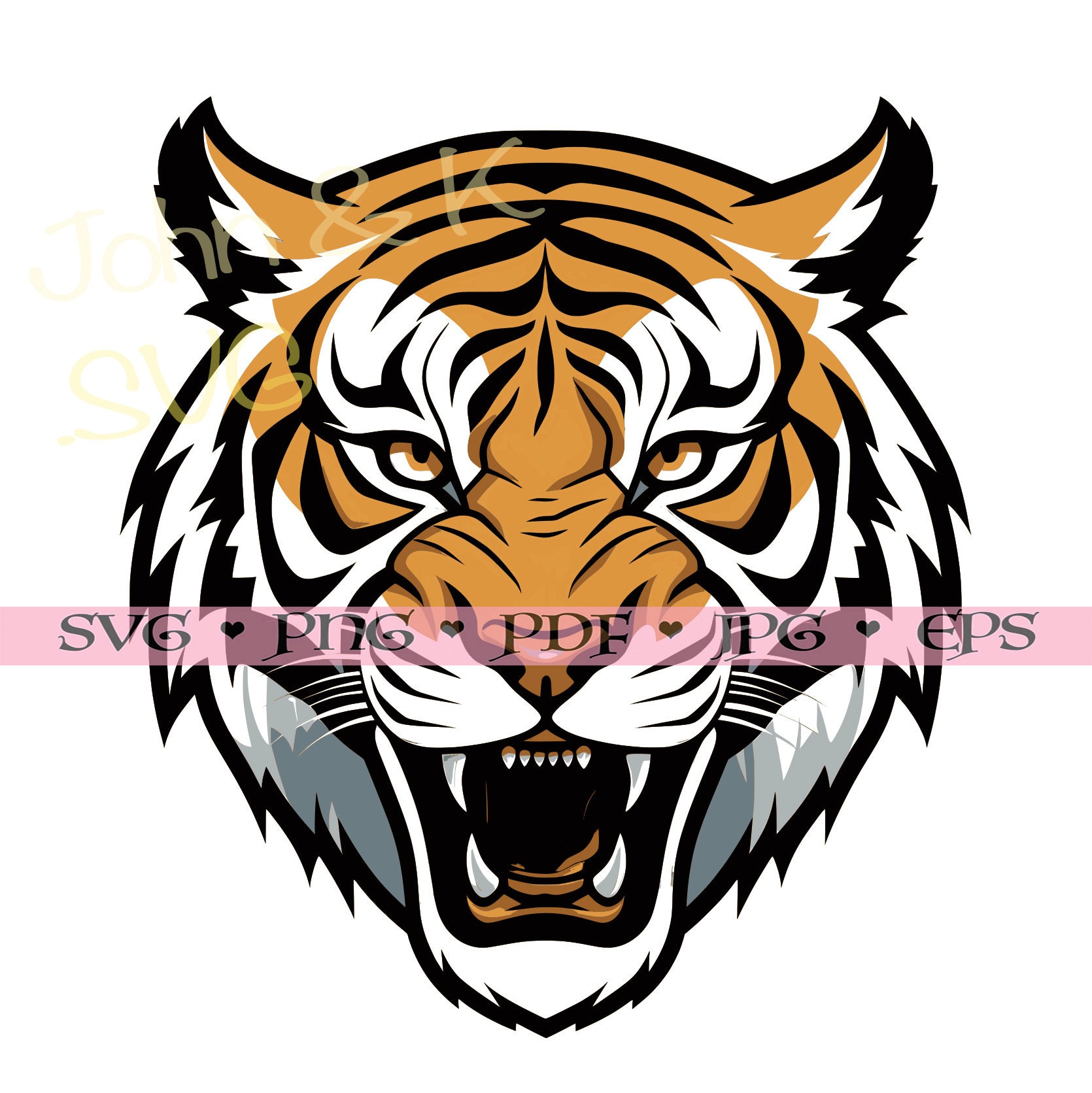 Tiger Svg, Tiger Head Svg, Cutfile Cricut Silhouette Tiger Clipart Png ...