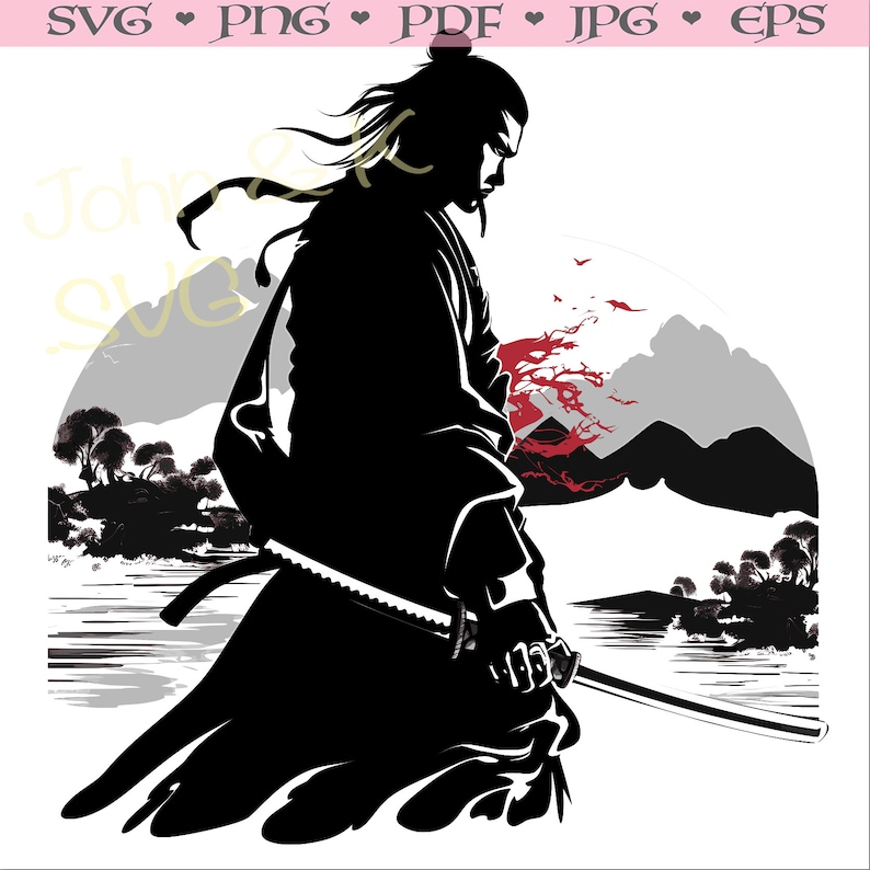 Samurai Svg, Ronin Vector, Japan Samurai Cutfile Clipart Cricut ...