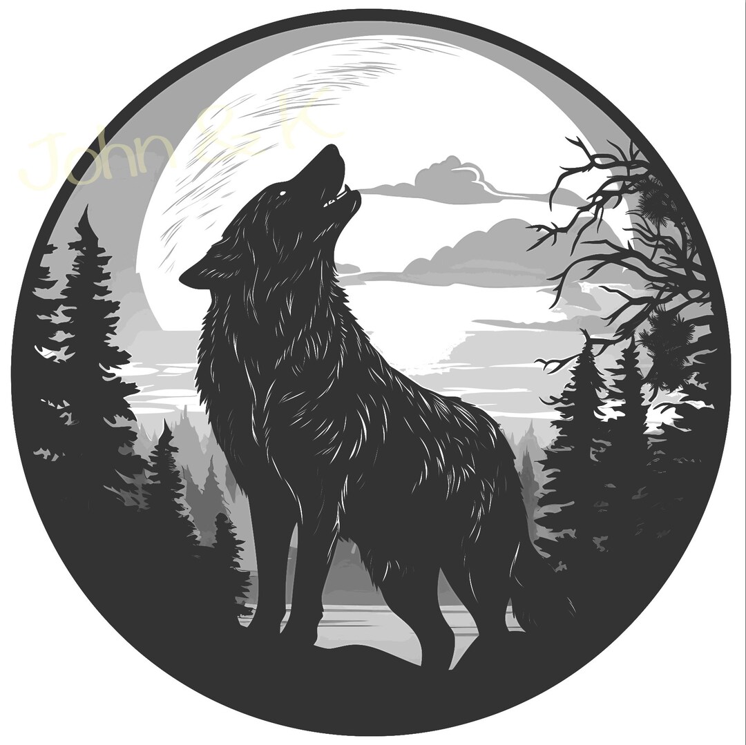 Grey Wolf Svg, Howling Wolf Svg, Alaskan Wolf Cutfile Decal Clipart ...
