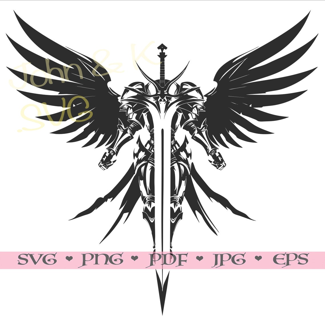 Guardian Angel SVG: Holy Warrior Clipart Bundle (digital Files) - Etsy