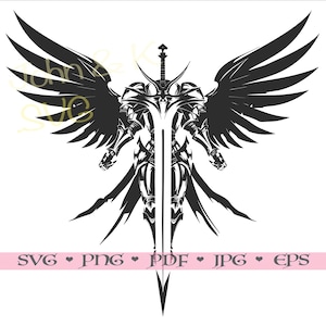 Angel Svg, Guardian Angel, Holy Warrior Cutfile Cricut Silhouette ...
