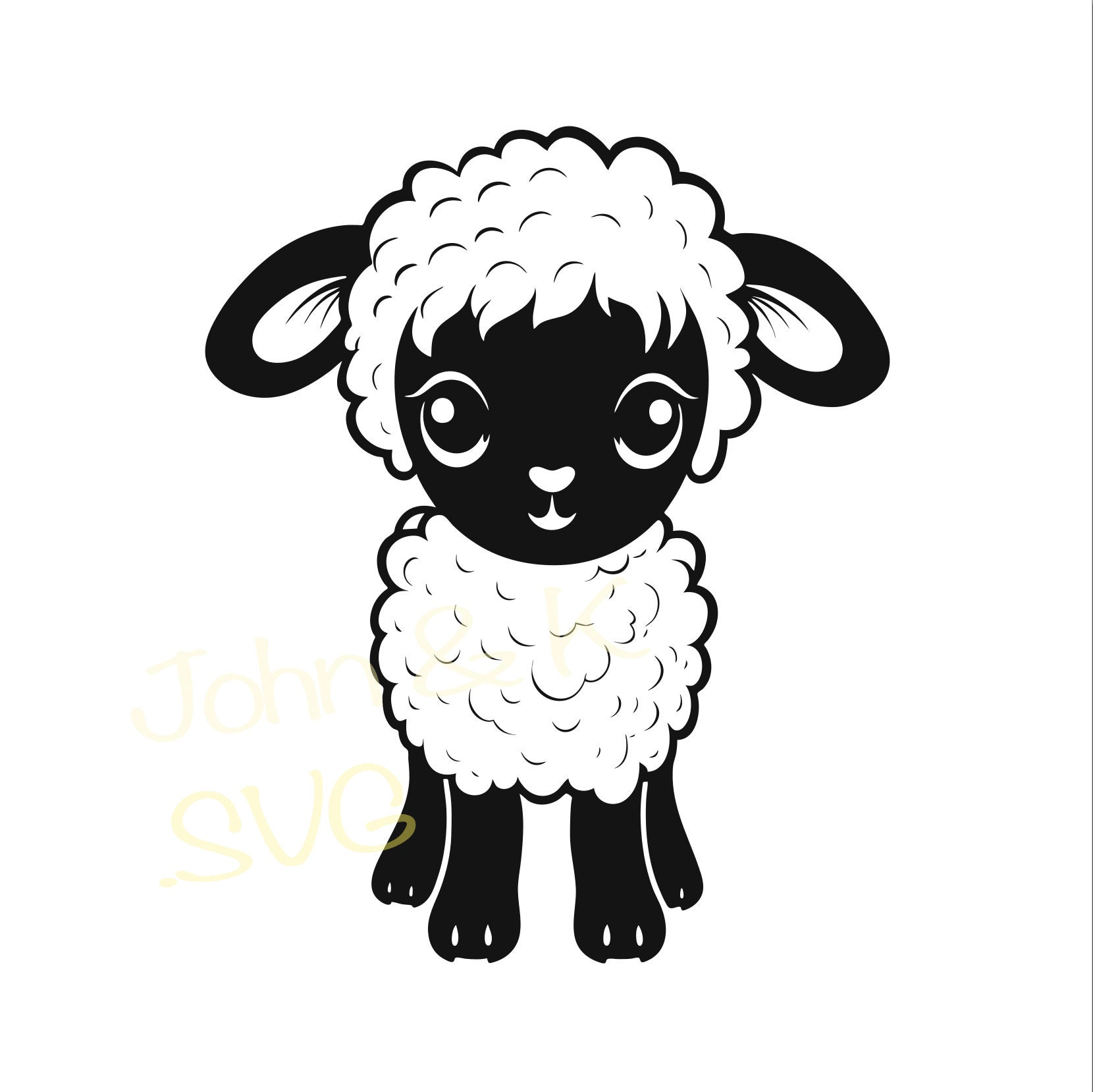 Sheep Svg, Cute Sheep Svg, Baby Sheep Cutfile Cricut Silhouette Clipart ...