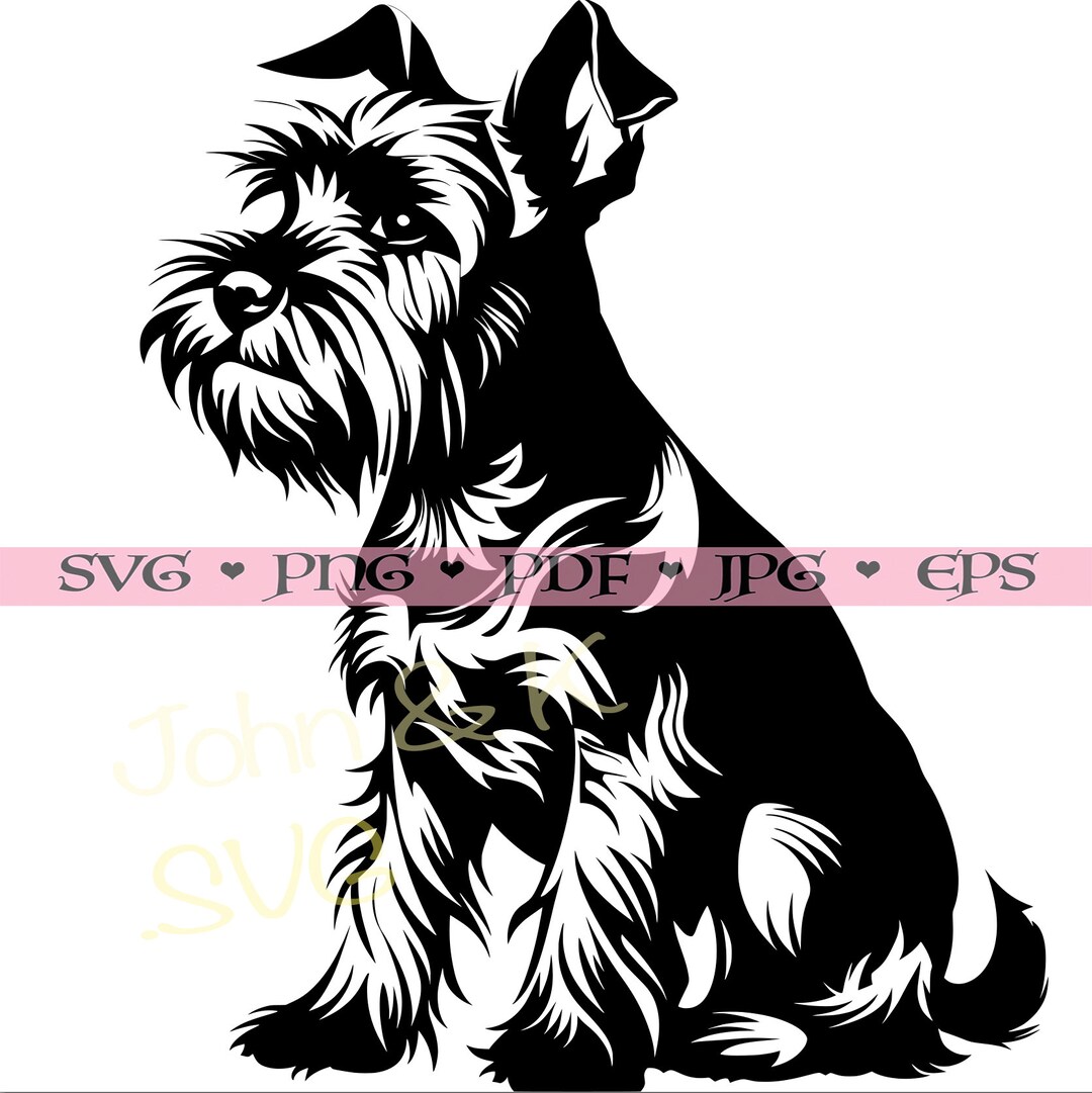 Schnauzer SVG, Dog Cut File, Dog Cutfile Silhouette Decal Clipart Png ...