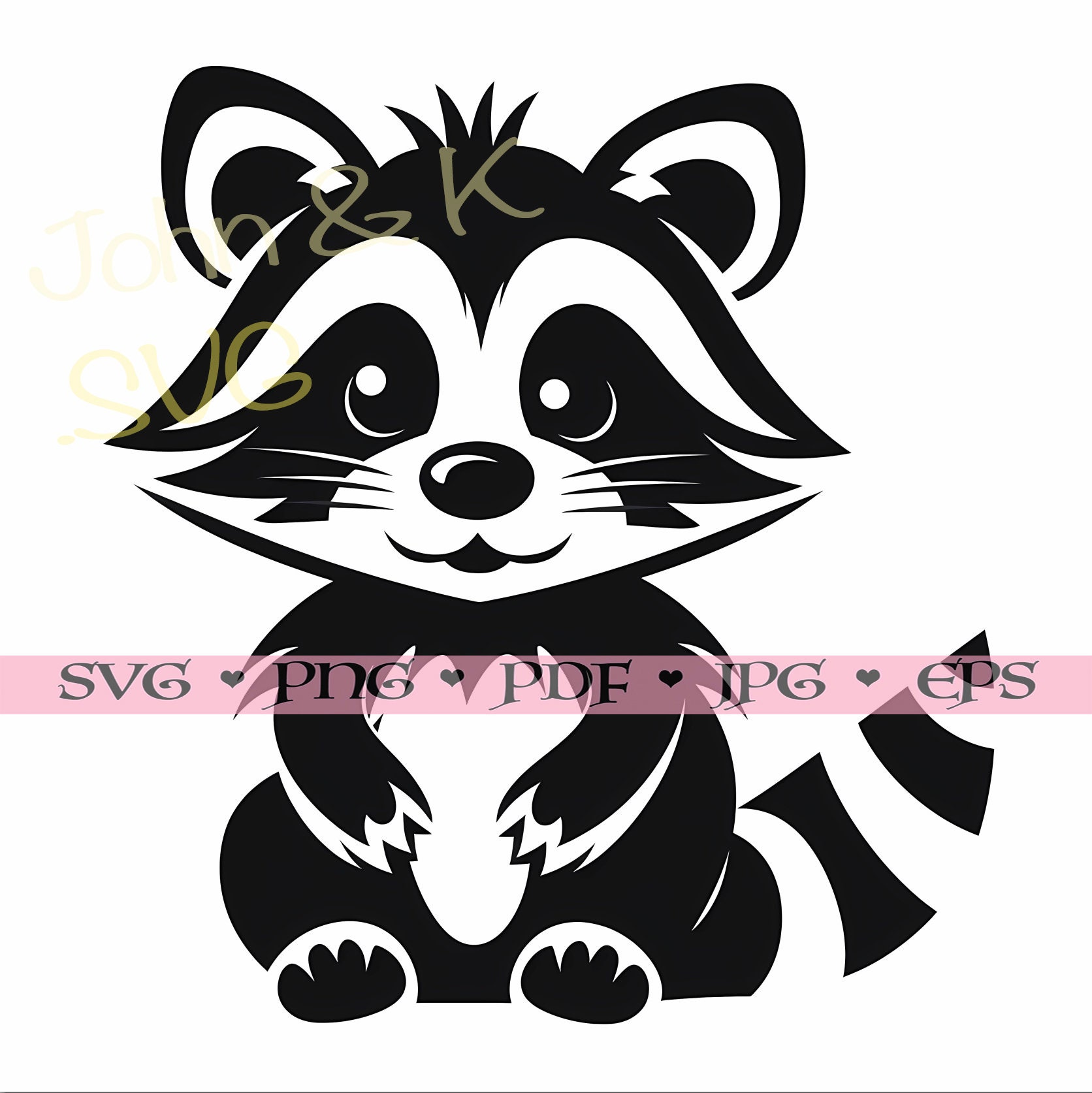 Raccoon SVG, Cute Raccoon Cut File, Cricut Silhouette Raccoon Clipart ...