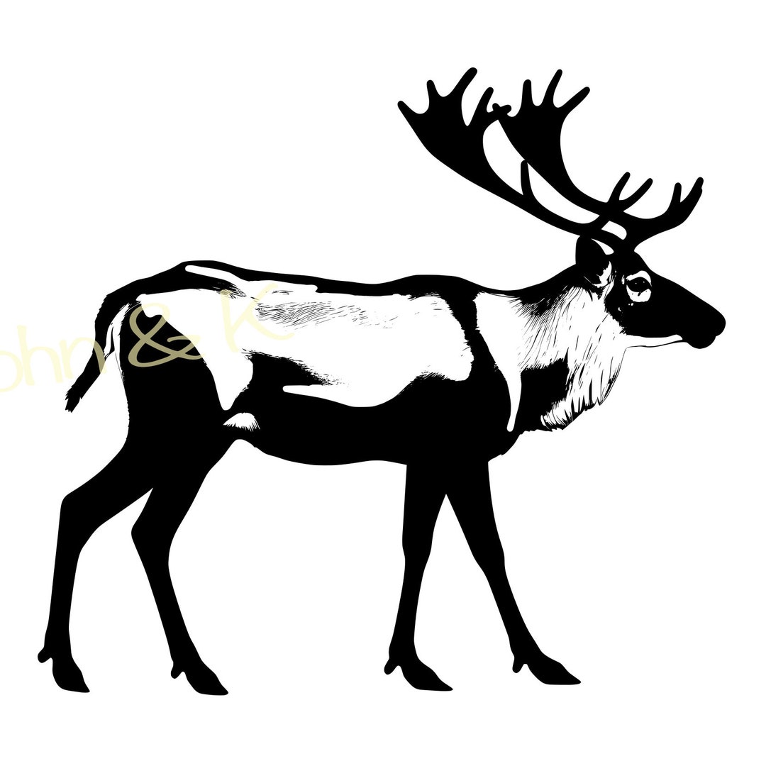 Caribou Svg, Caribou Vector, Reindeer Svg, Caribou Clipart, Reindeer ...