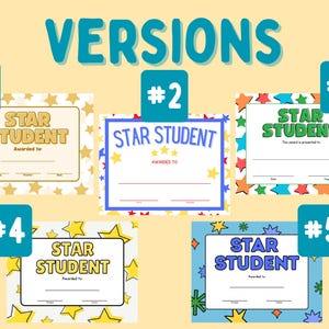 Printable Student Award Certificate | Star Student PDF | Instant ...