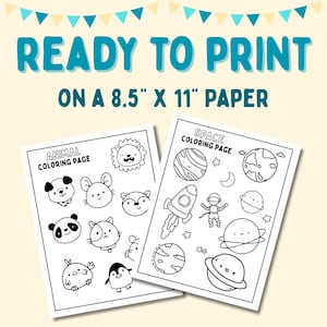 Kids Coloring Pages: 8 Fun Themes, Printable PDF (digital Download) - Etsy